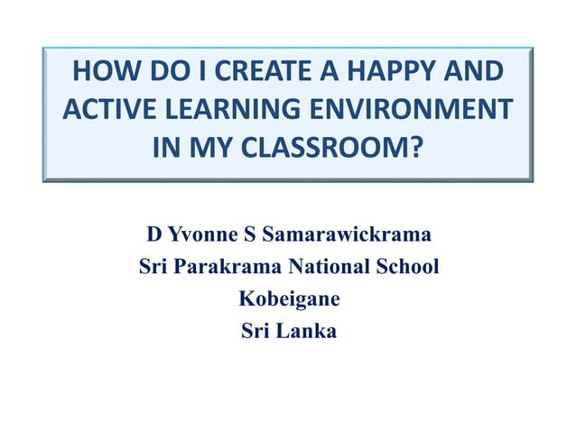 Creating Environment for Learning | PPT