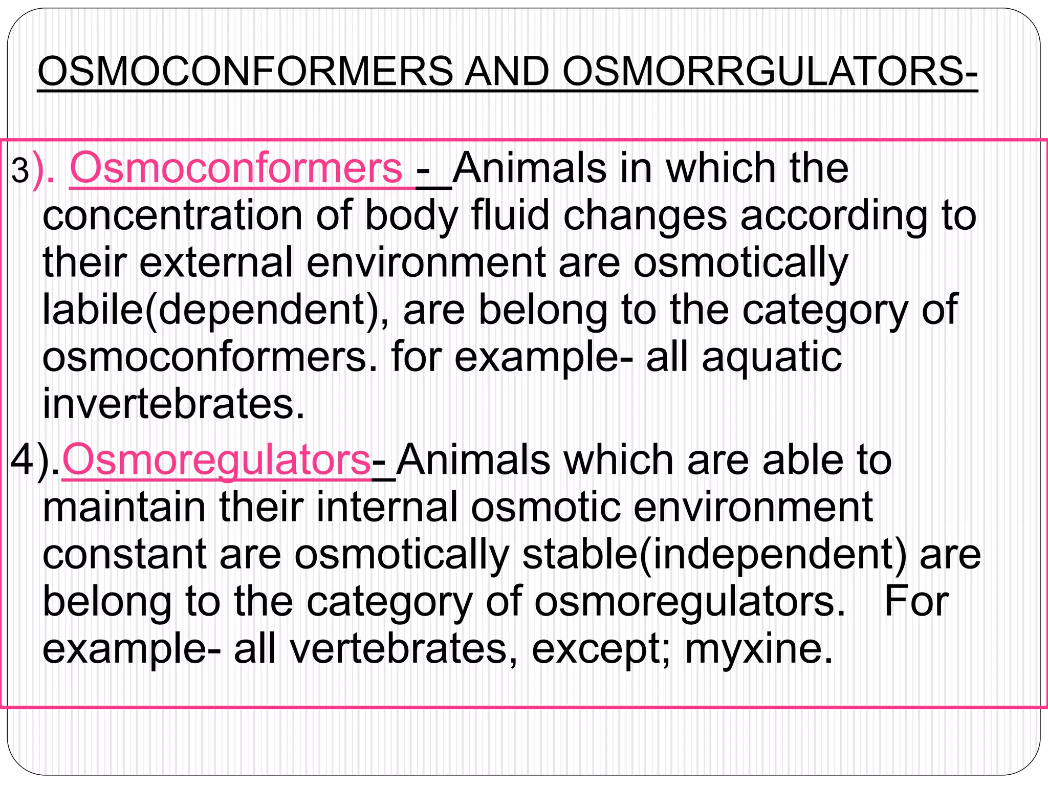 osmoregulation in invertebrates. | PPTX