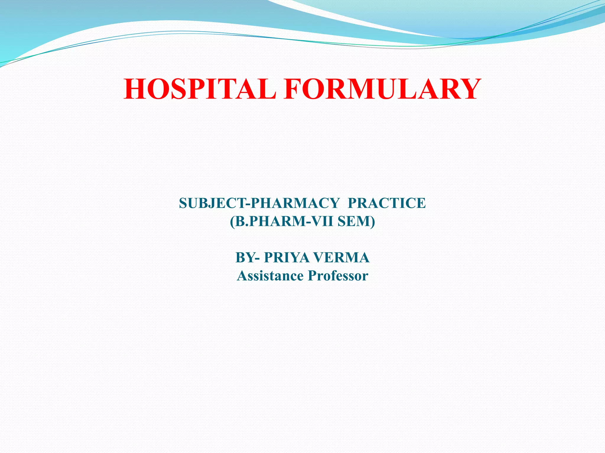 Hospital Formulary | PPTX