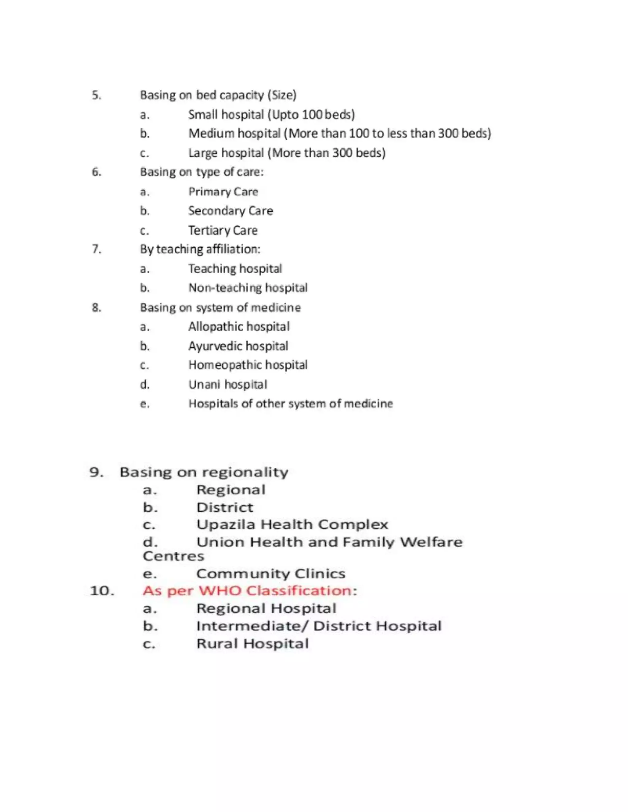 Hospital classification | PDF