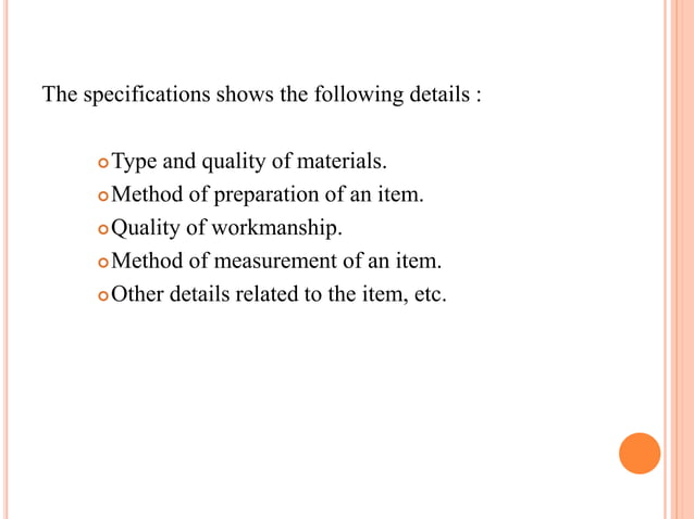 IMPORTANCE & PURPOSES OF SPECIFICATION | PPTX | Civil Engineering ...