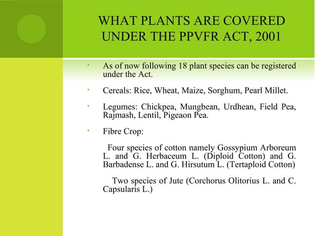 Ppvfr act 2001 | PPT