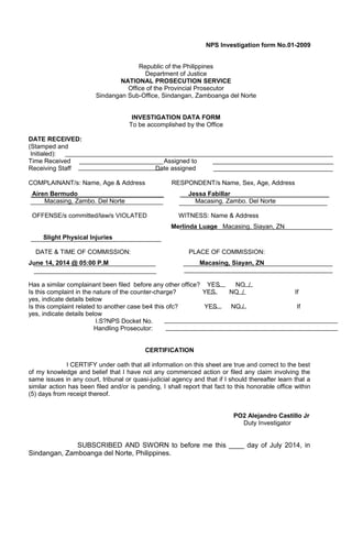 Pp vs jessa fabillar | DOC