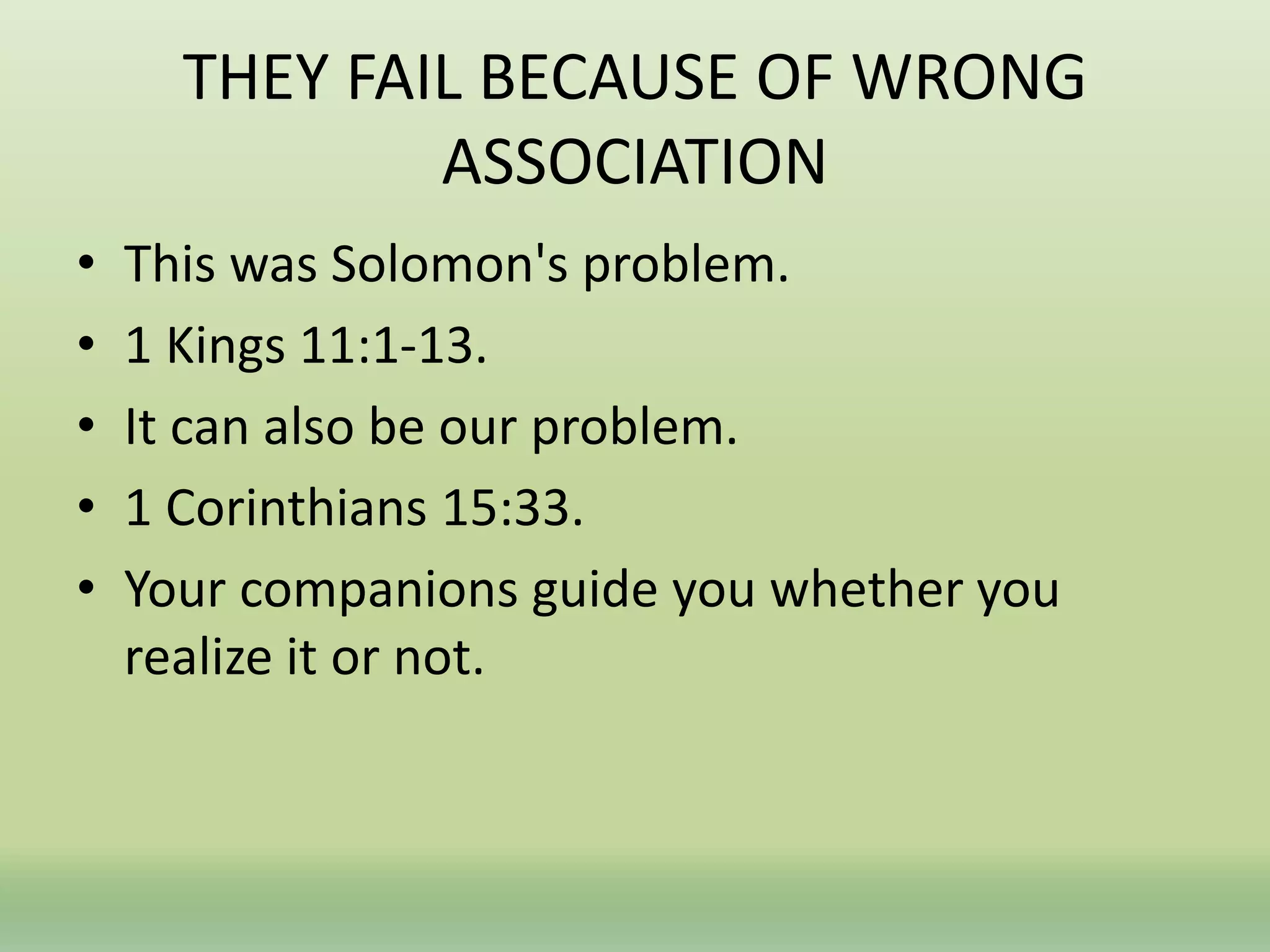why we fail God | PPT