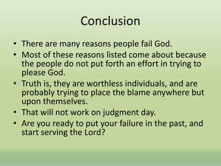 why we fail God | PPT