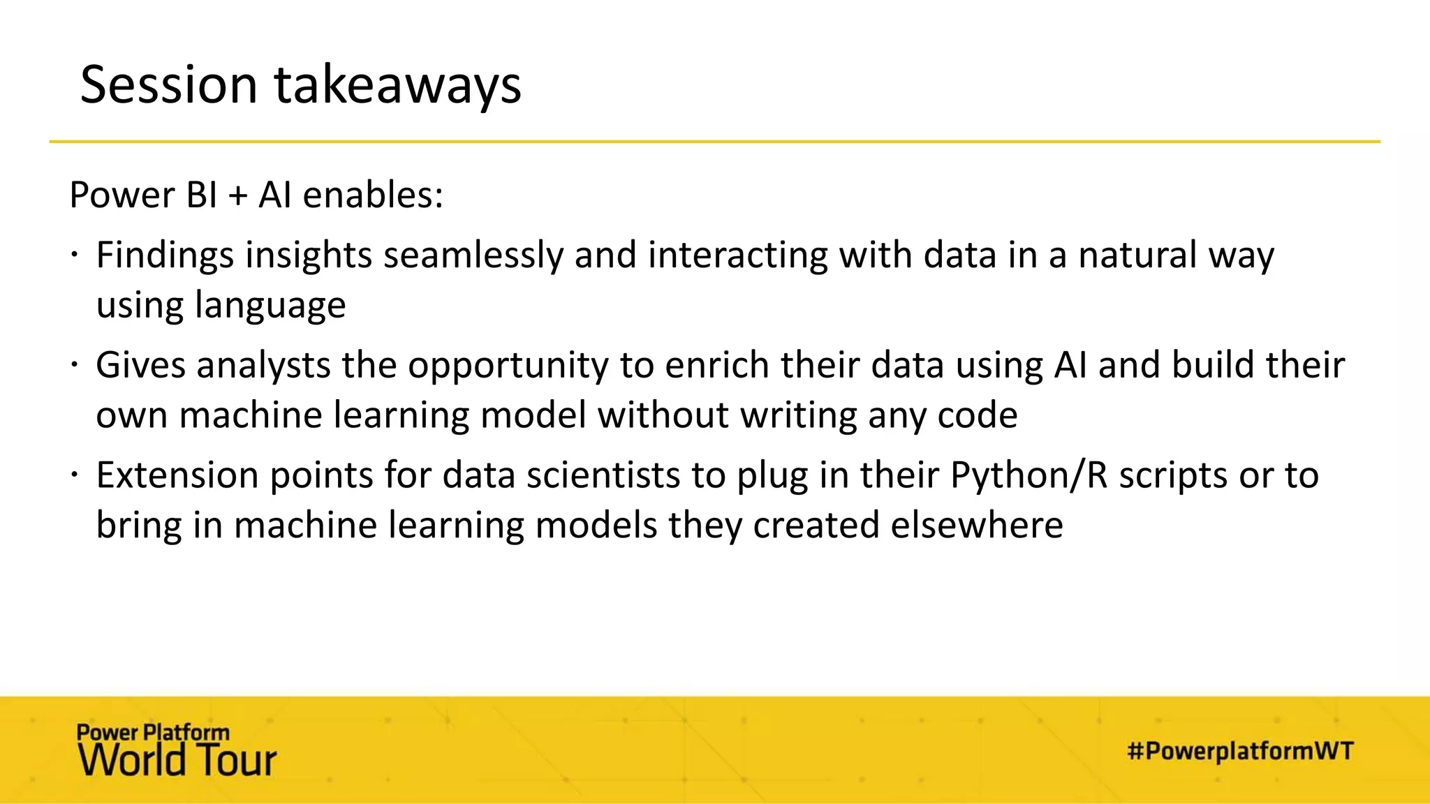 Power BI world tour - Power BI - inteligencia artificial | PPT
