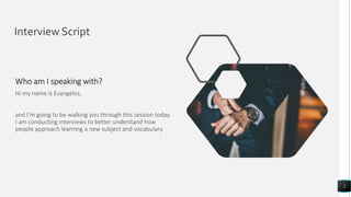 A user research interview conduction | PPT