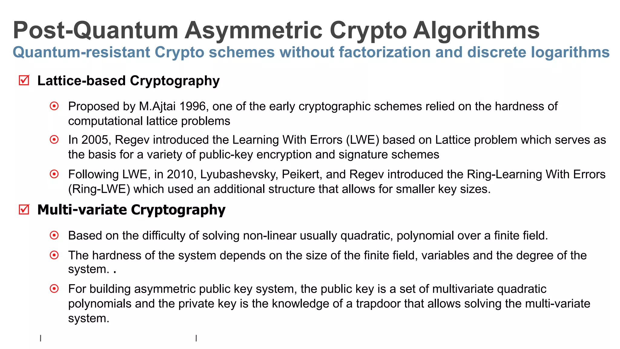 Post Quantum Cryptography: Technical Overview | PDF