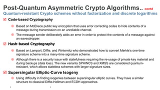 Post Quantum Cryptography: Technical Overview | PDF