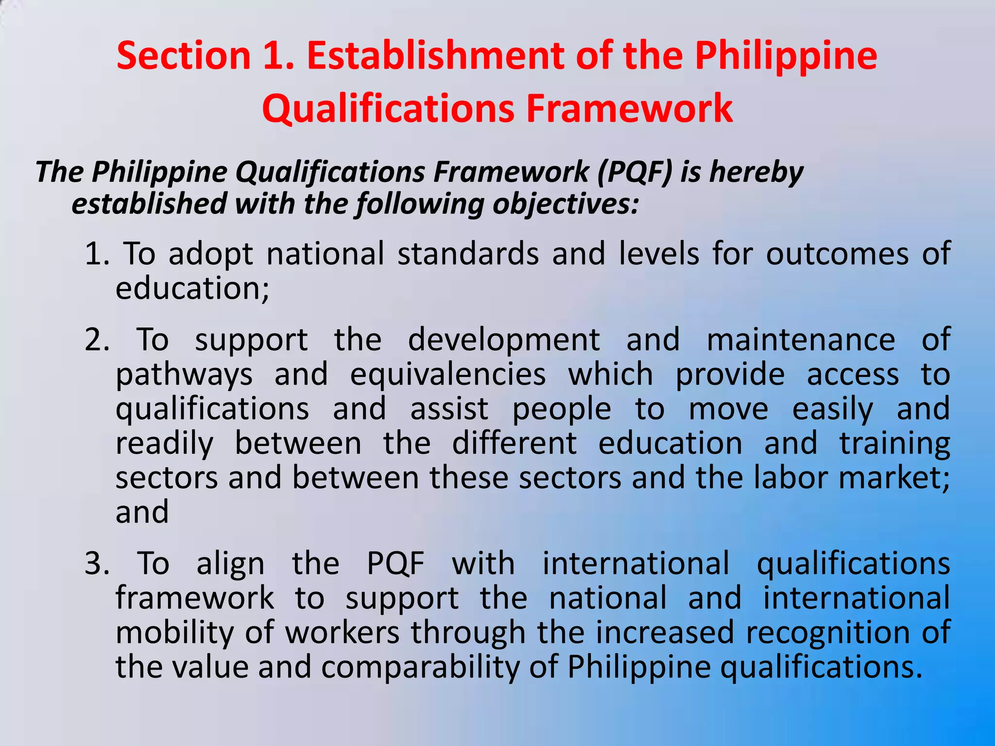TESDA - Philippine Qualifications Framework (PQF) | PPTX