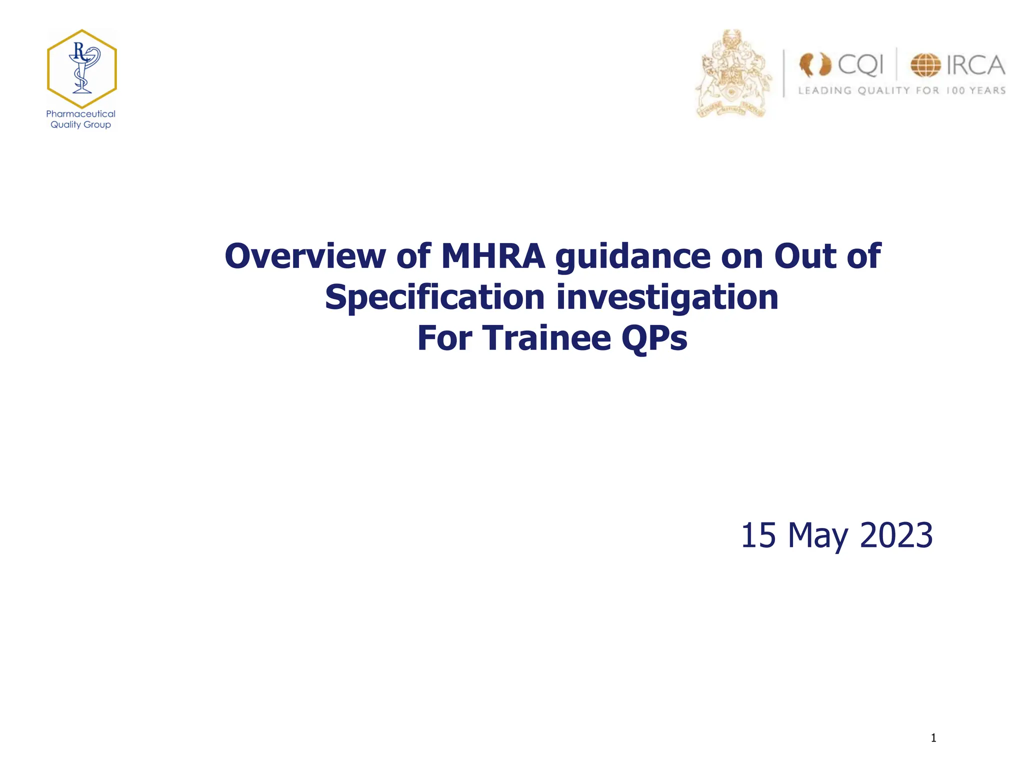 Overview of MHRA guidance on OOS investigation | PDF