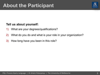 PQL: Process Query Language (An Interview) | PPTX