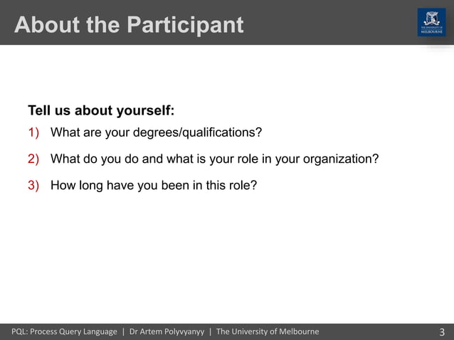 PQL: Process Query Language (An Interview) | PPTX