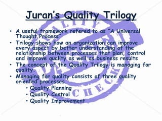 philosophies of quality (Deming's and juran's philosophies) | PPTX