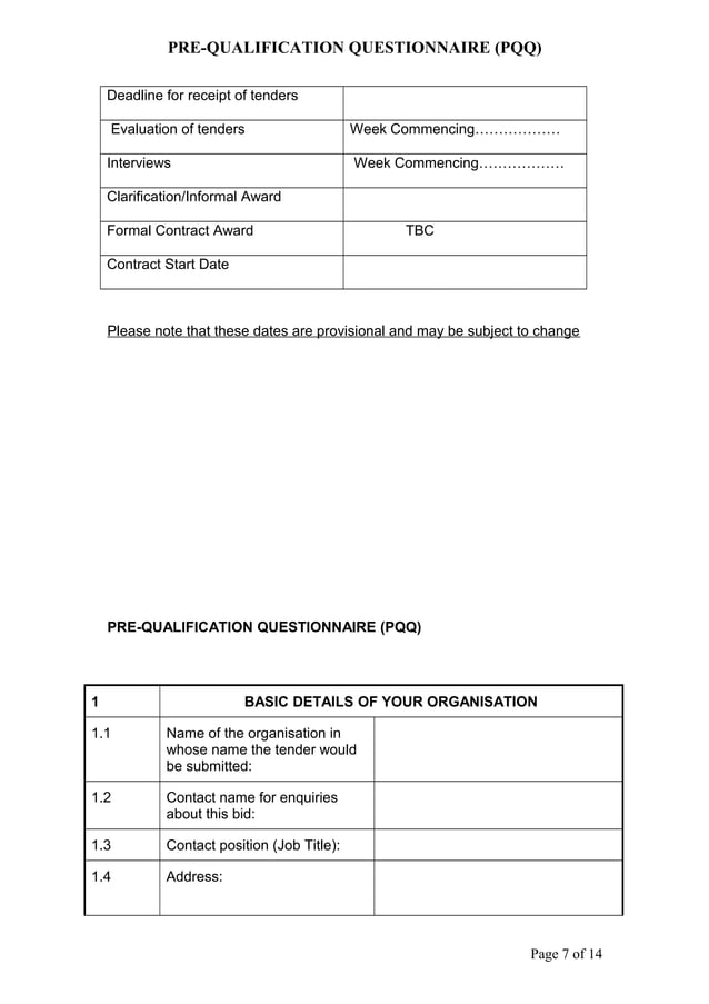 PPQ Template | DOC | Business | Business and Finance