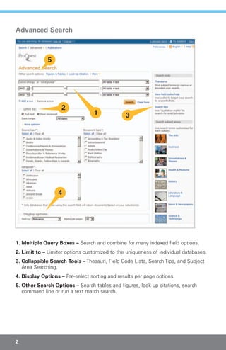 ProQuest Quick Start Guide | PDF