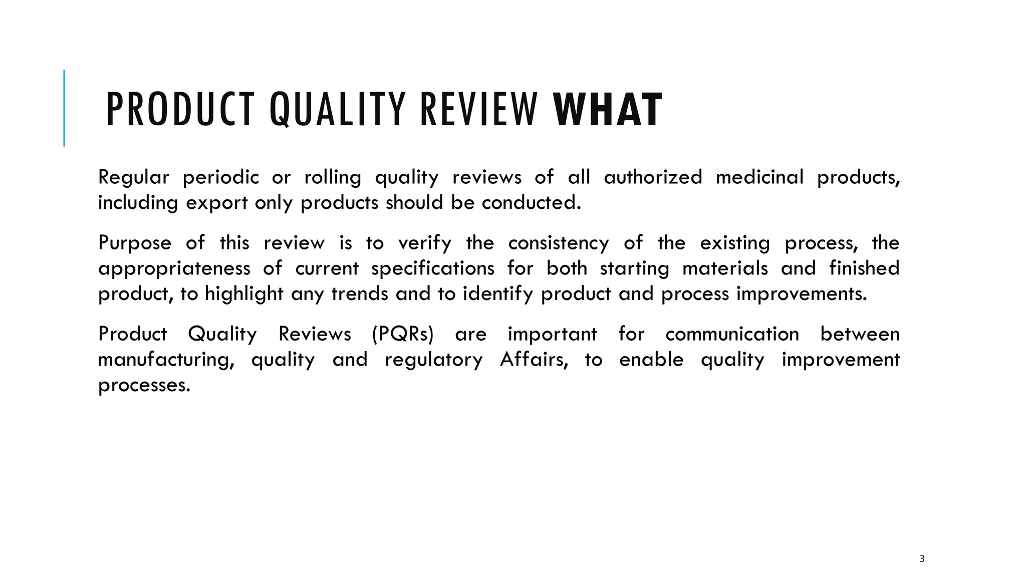 Product Quality Review. | PDF