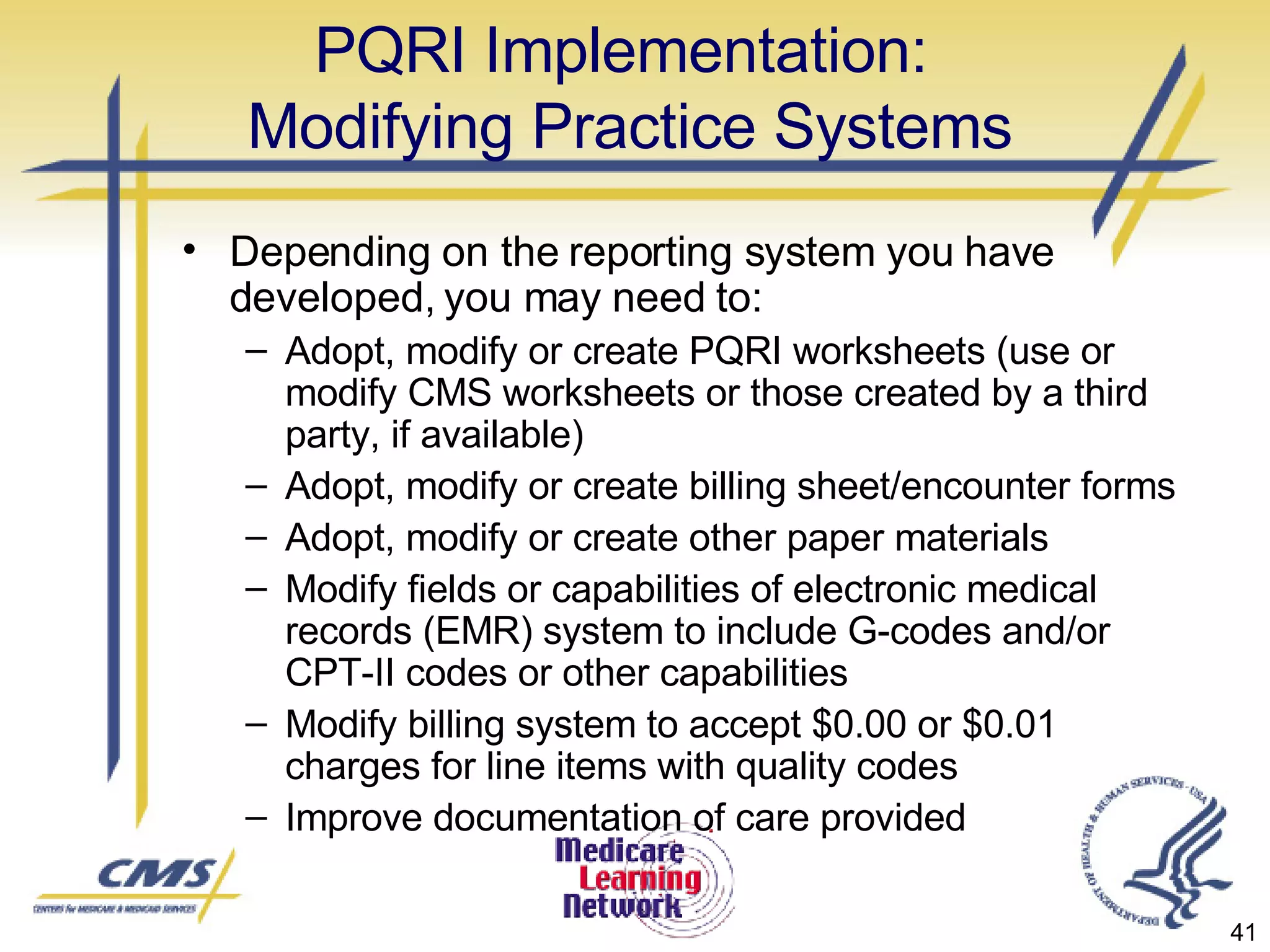 PQRI Coding Guidance 2007 | PPT