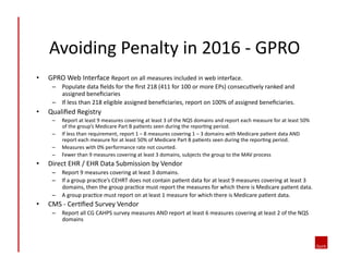 Physician Quality Reporting System (PQRS) | PPT
