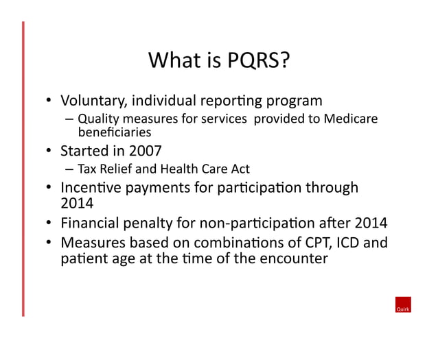 Physician Quality Reporting System (PQRS) | PDF