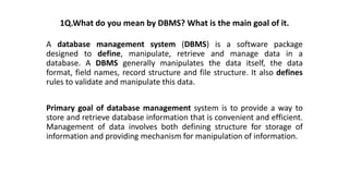 Islamic University Previous Year Question Solution 2018 (ADBMS) | PPT