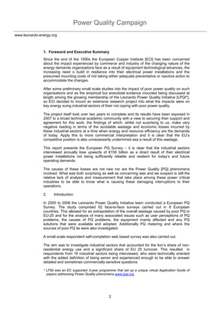 European Power Quality Survey Report | PDF