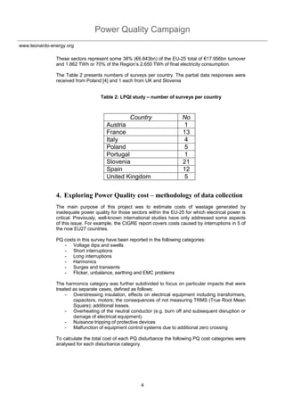 European Power Quality Survey Report | PDF
