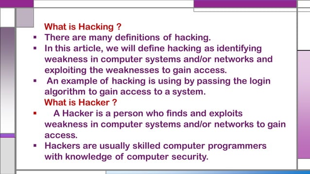 Hacking and protecting yourself from hackers . | PPT