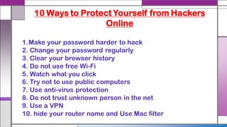 Hacking and protecting yourself from hackers . | PDF