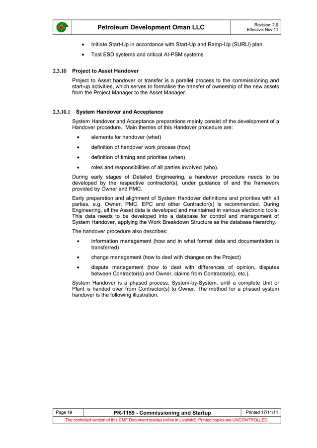 Pr 1159 - commissioning and start-up procedure | DOC | Desktop ...