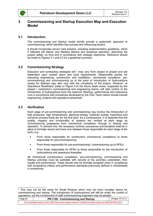 Pr 1159 - commissioning and start-up procedure | DOC | Desktop ...