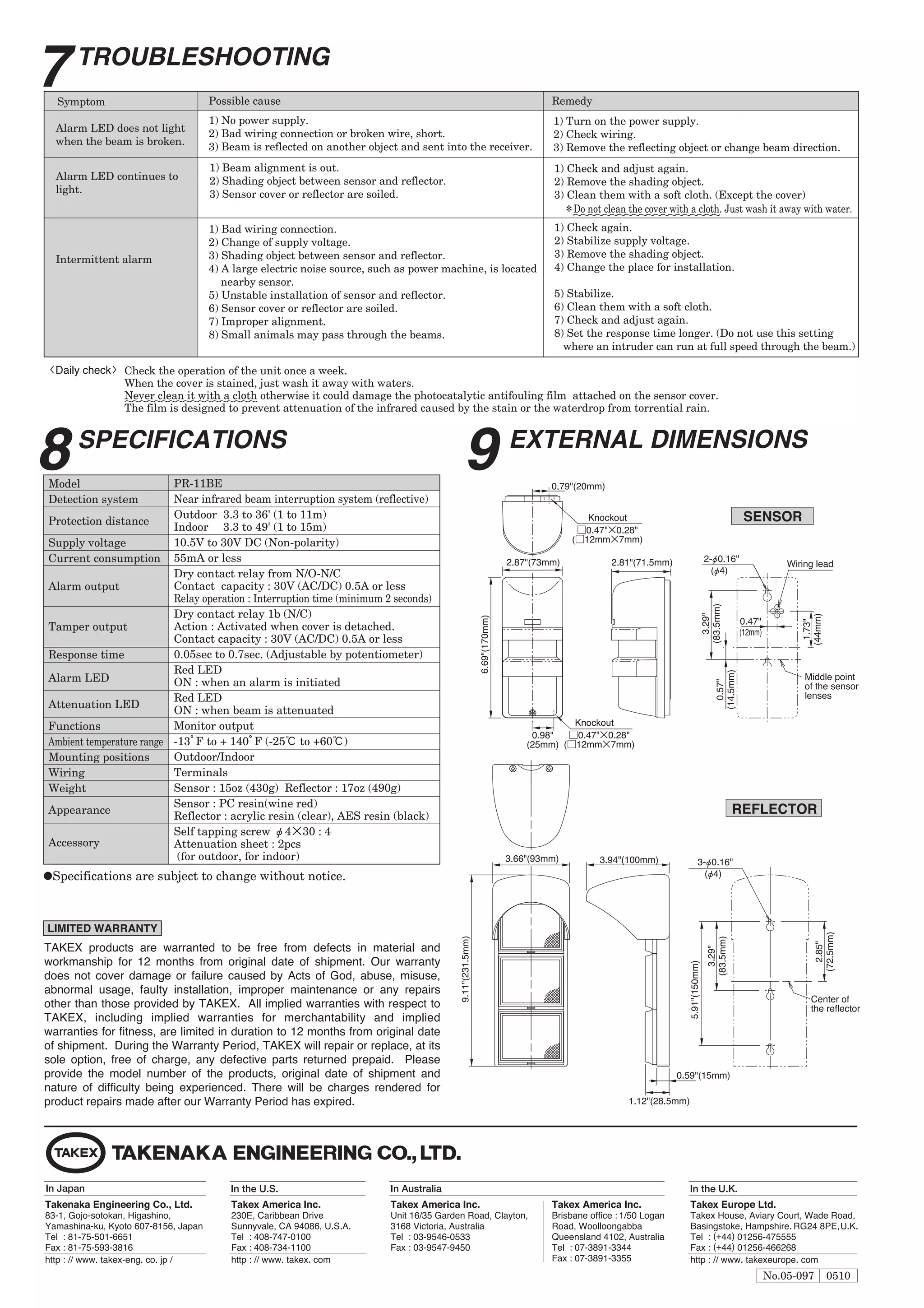 Takex PR-11B Instruction Manual | PDF