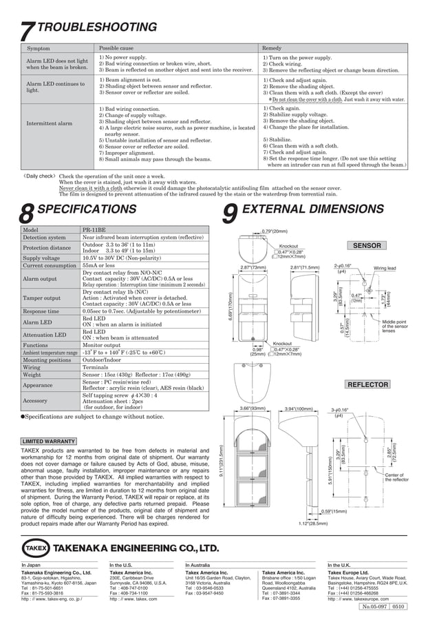 Takex PR-11B Instruction Manual | PDF