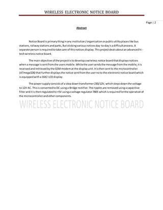 E notice board project report | DOCX