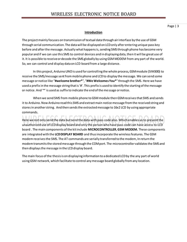 E notice board project report | DOCX | Computer Peripherals | Computing