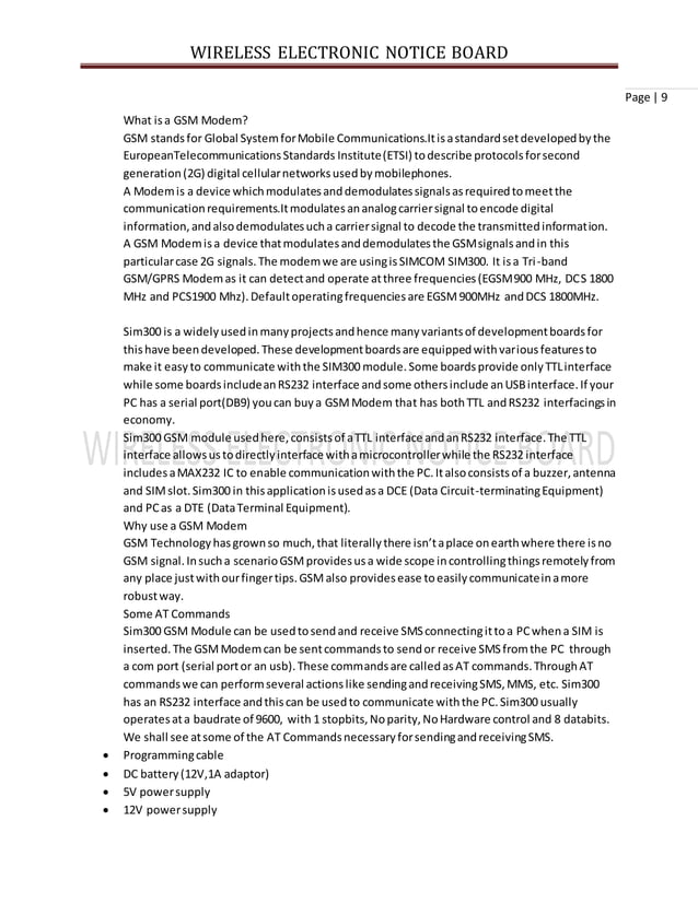 E notice board project report | DOCX | Computer Peripherals | Computing