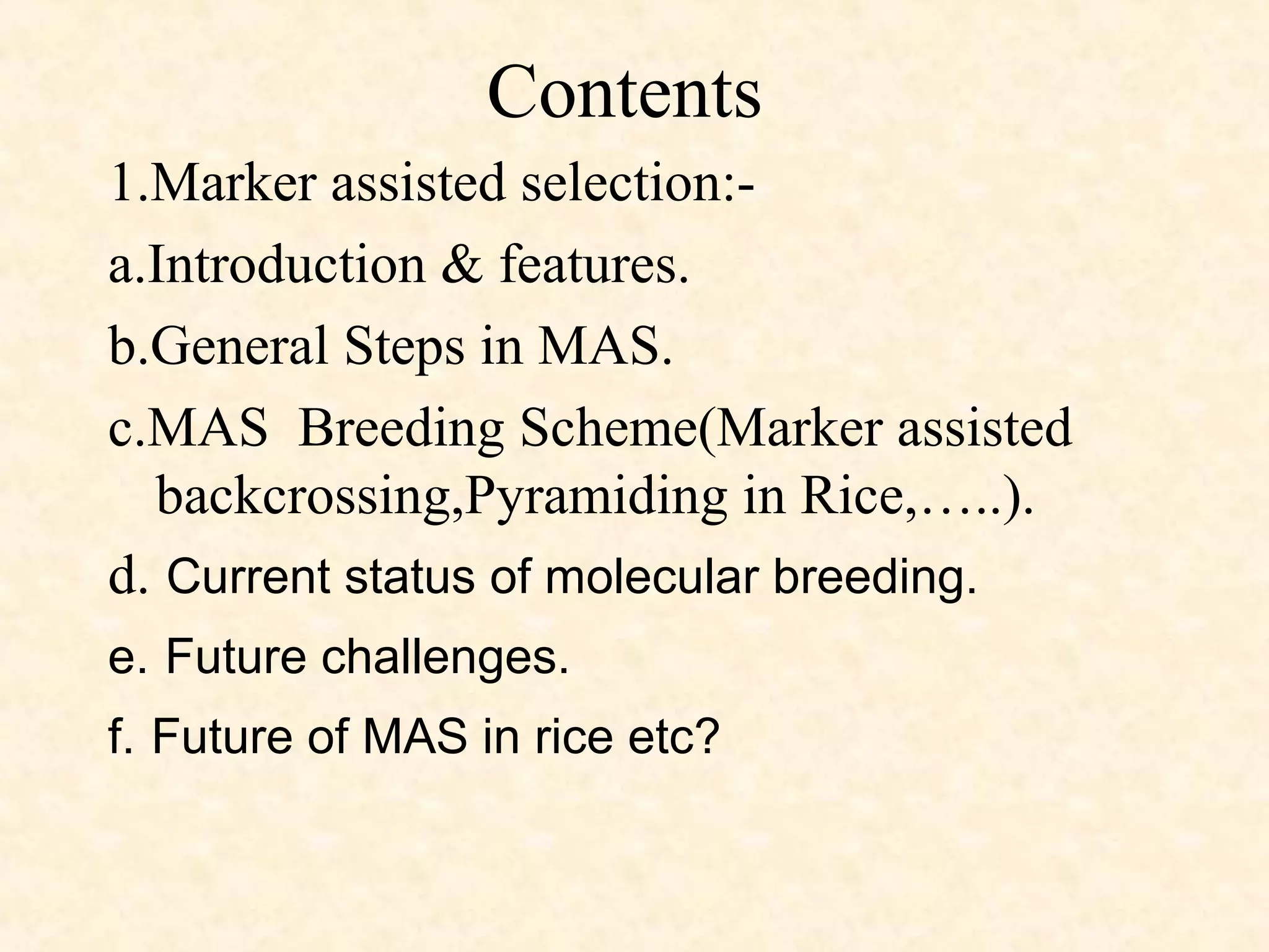 marker assisted selection | PPT