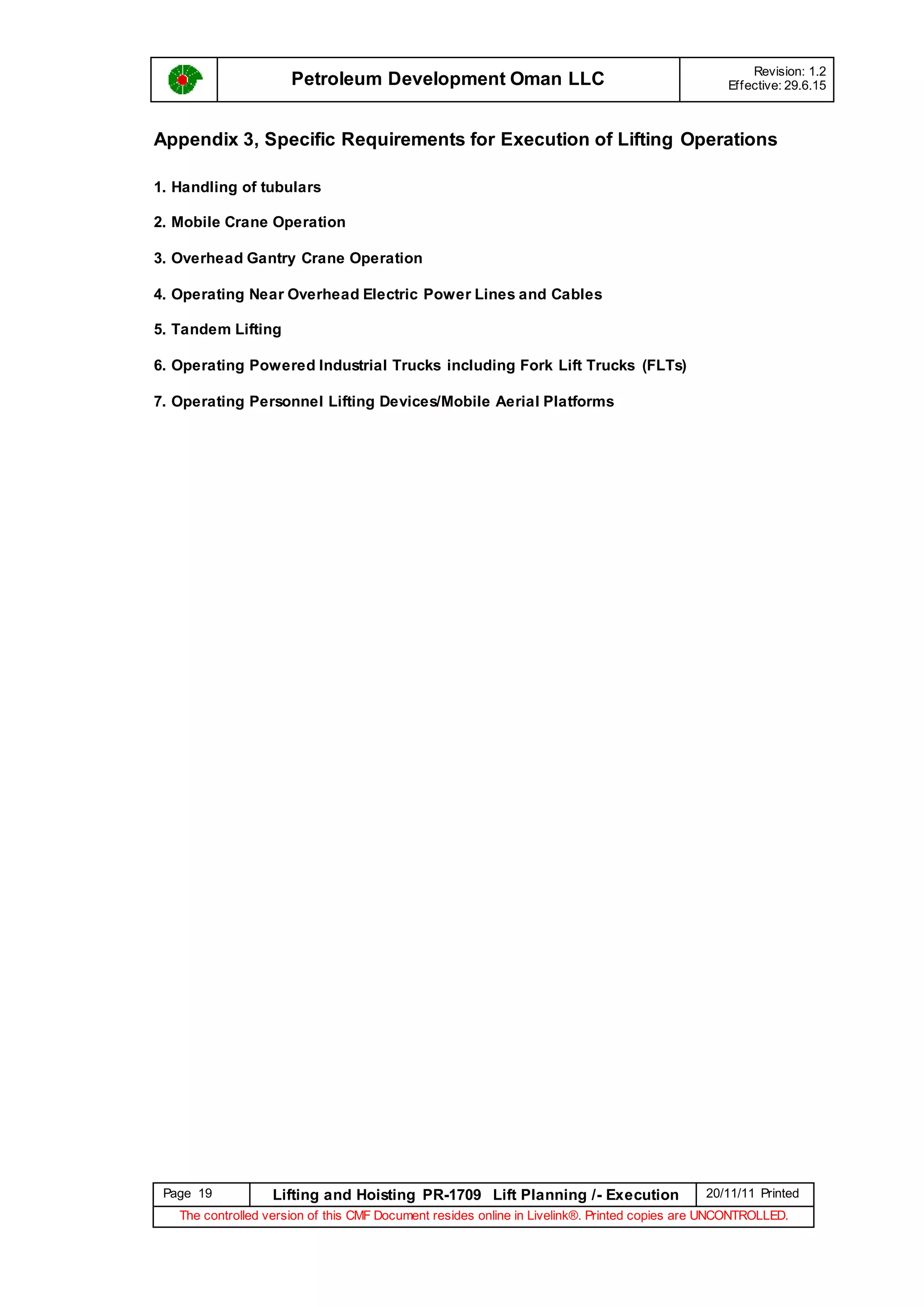 Pr 1709 - lifting and hoisting procedure lift planning execution | DOCX