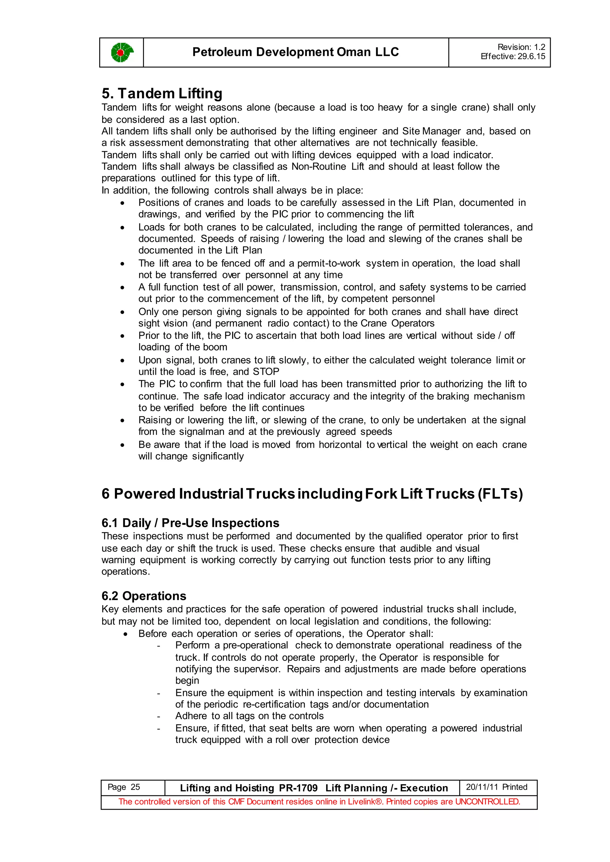 Pr 1709 - lifting and hoisting procedure lift planning execution | DOCX