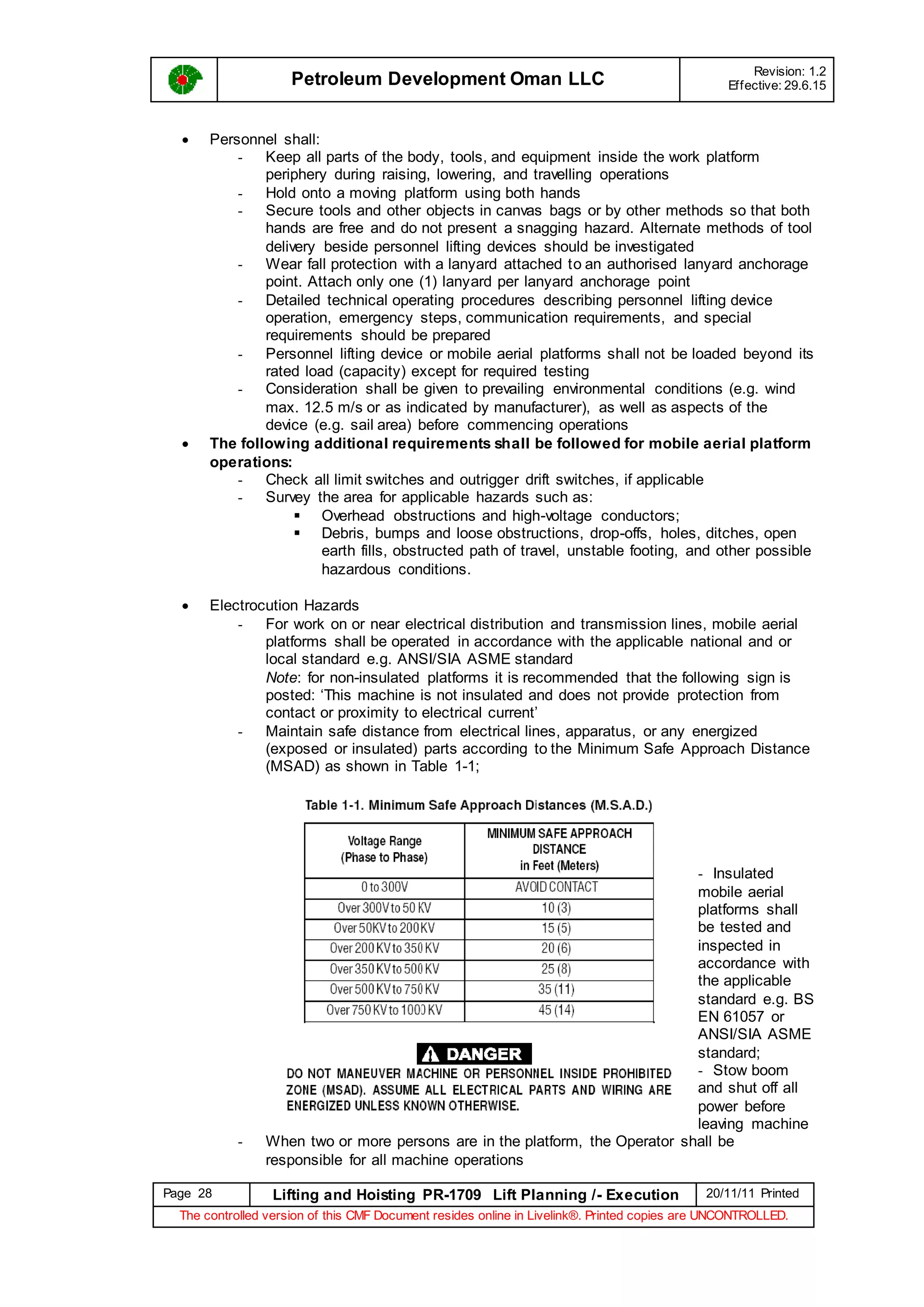 Pr 1709 - lifting and hoisting procedure lift planning execution | DOCX