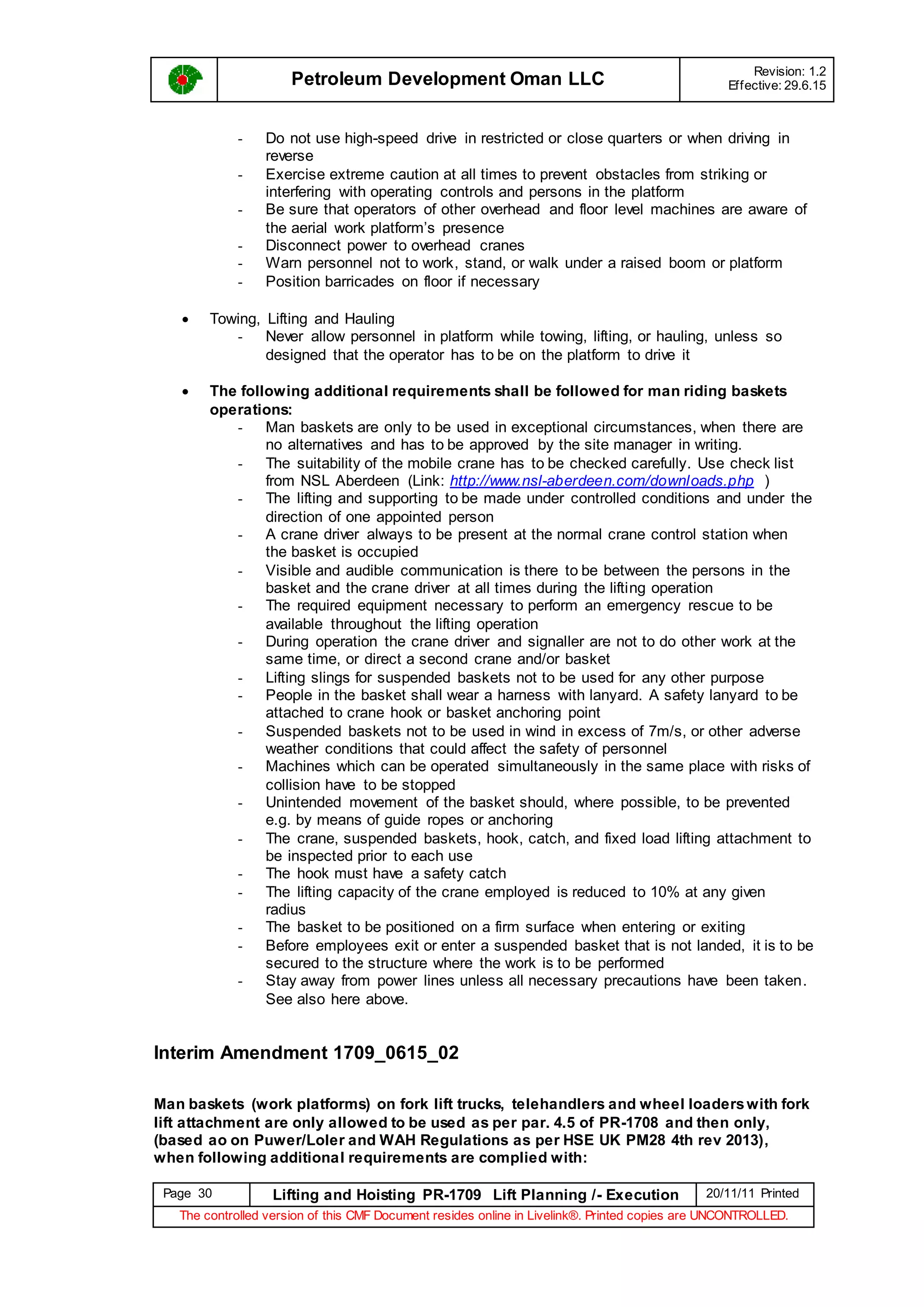 Pr 1709 - lifting and hoisting procedure lift planning execution | DOCX