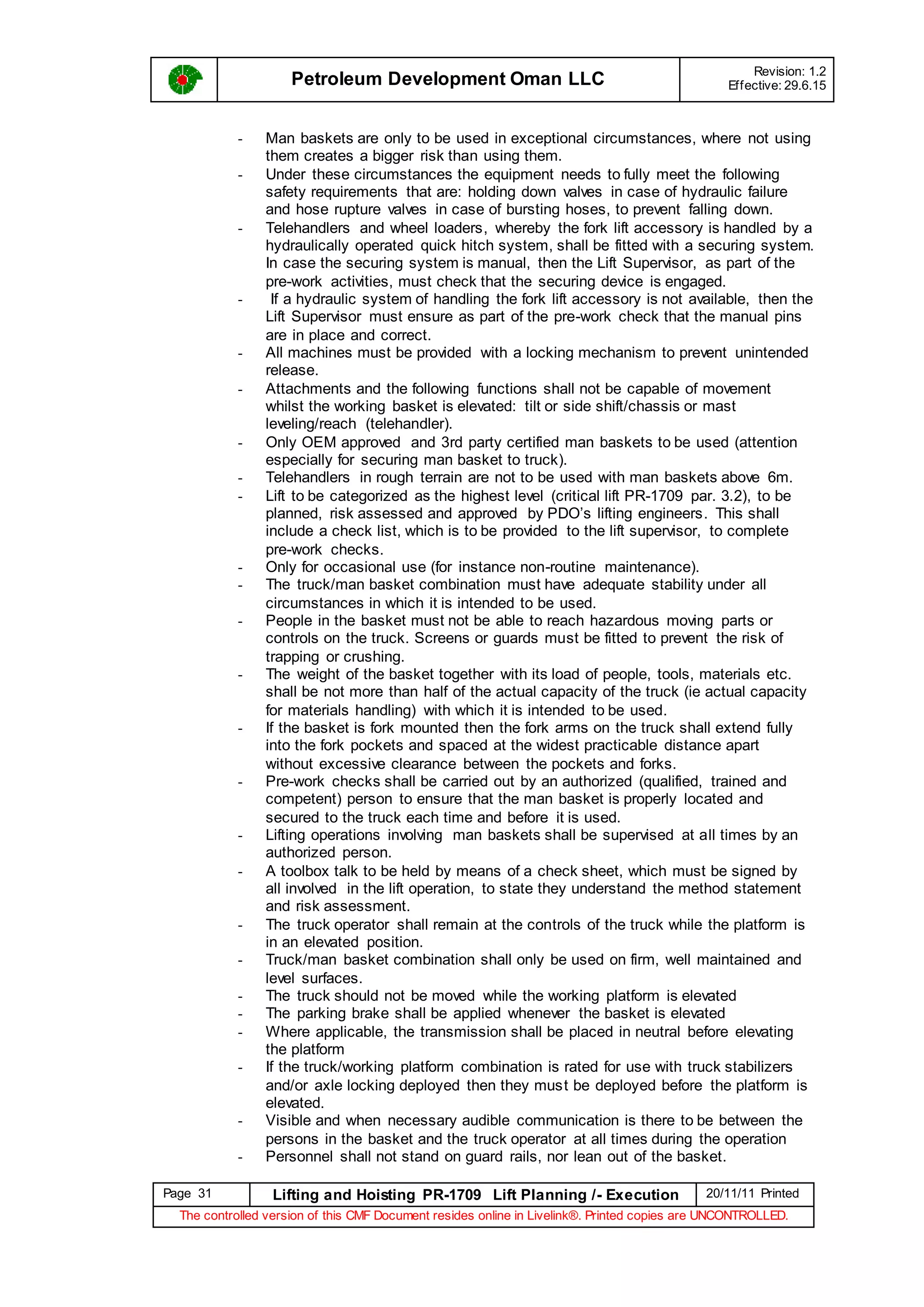 Pr 1709 - lifting and hoisting procedure lift planning execution | DOCX