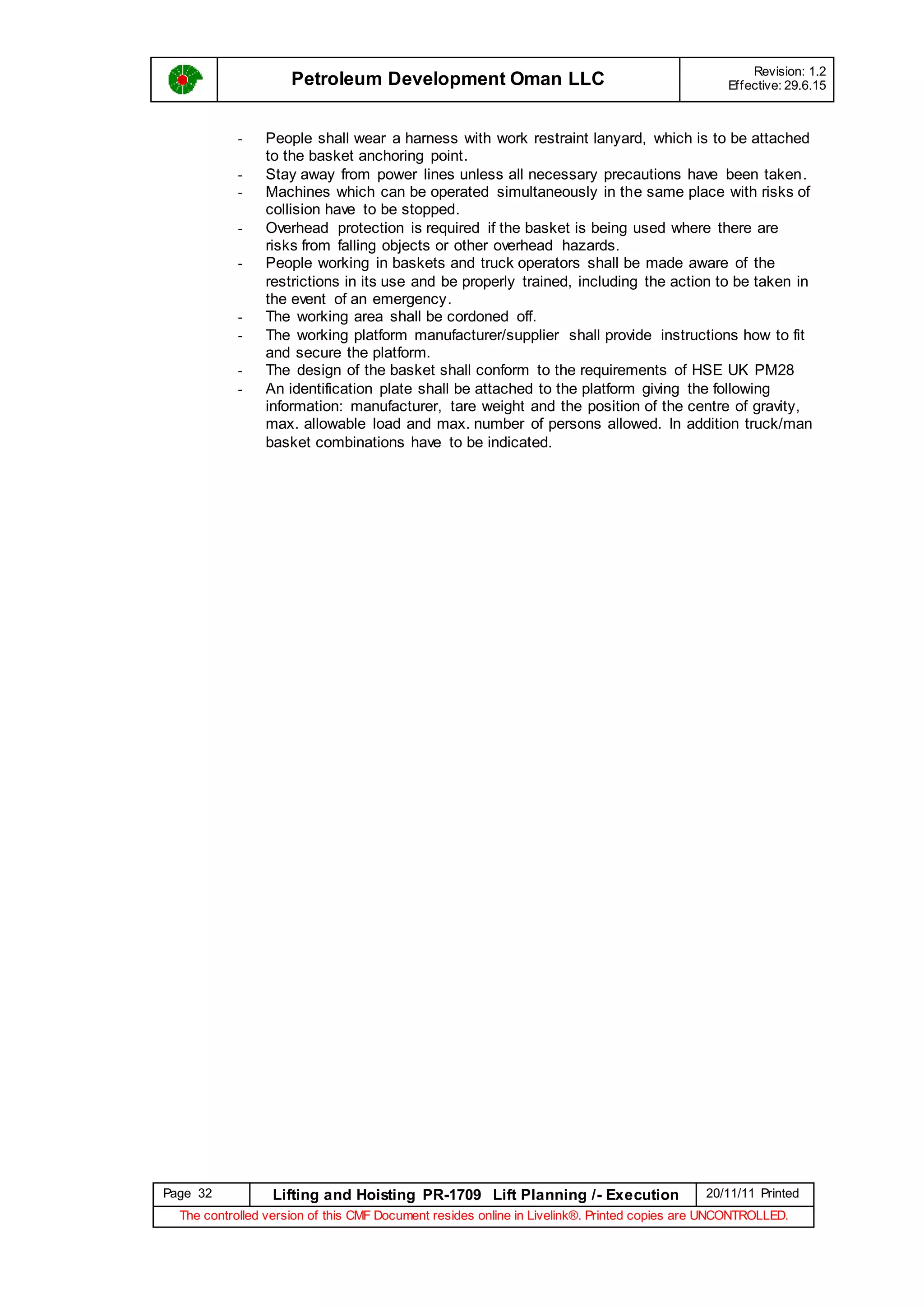 Pr 1709 - lifting and hoisting procedure lift planning execution | DOCX