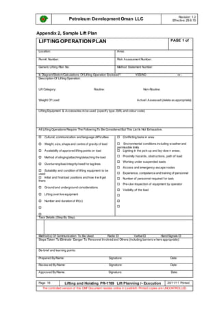 Pr 1709 - lifting and hoisting procedure lift planning execution | DOCX