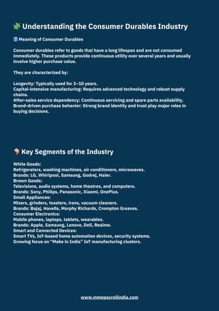 mmenterprises - Consumer Durables Industry in India | PDF
