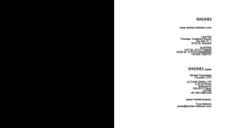 SHOHEI - premium fashion brand based in Austria and Japan | PPTX