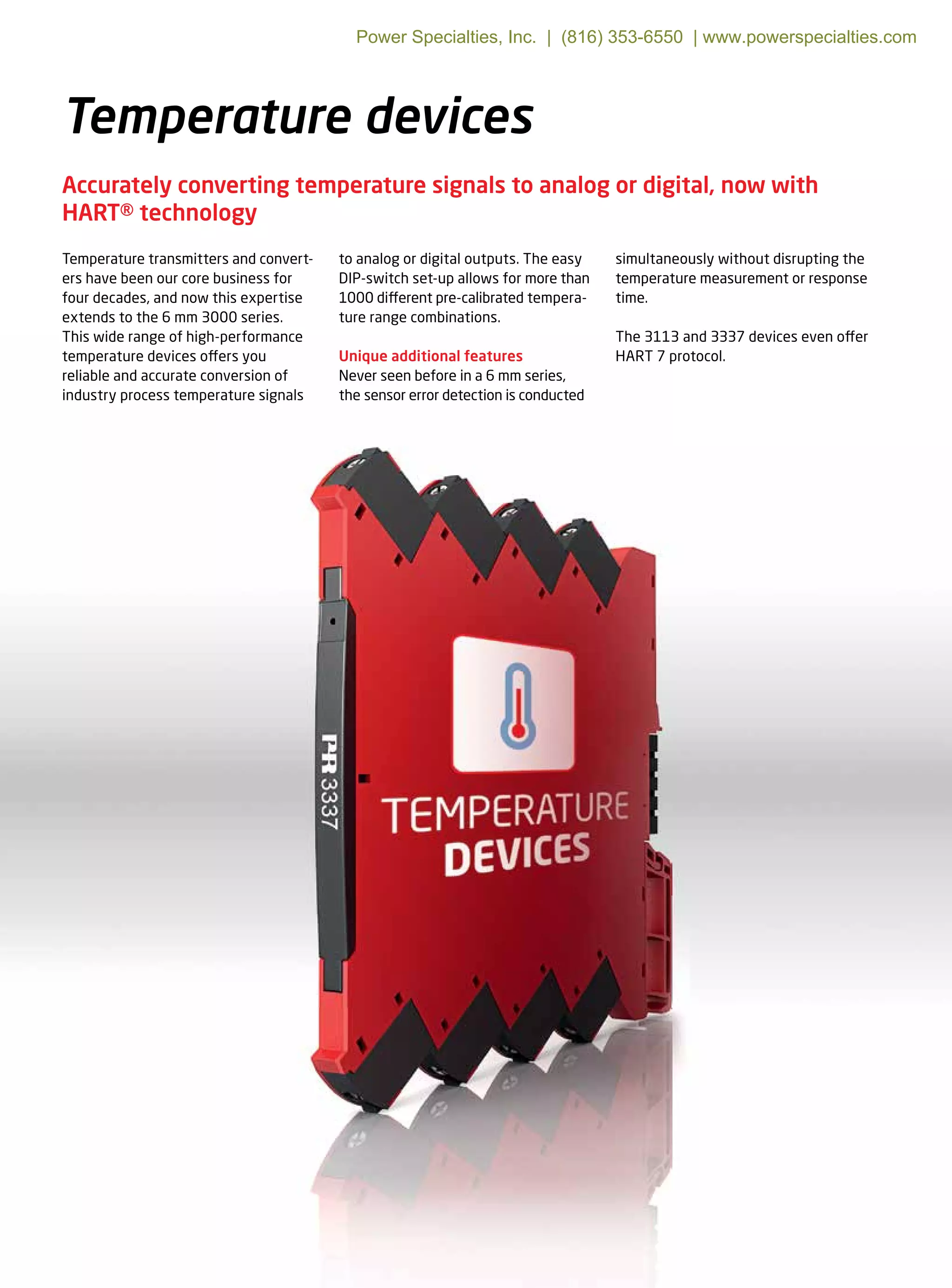 PR Electronics 3000 Series High Performance Temperature Transmitters ...