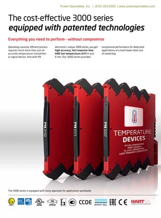 PR Electronics 3000 Series High Performance Temperature Transmitters and Signal Devices | PDF