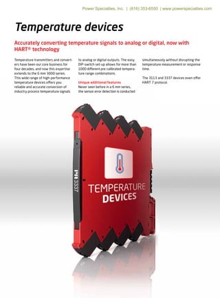 PR Electronics 3000 Series High Performance Temperature Transmitters ...