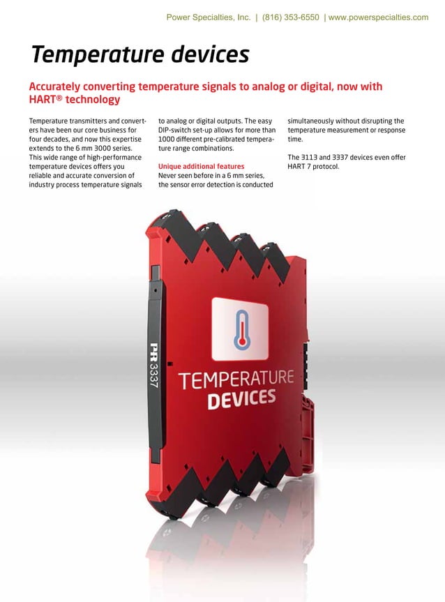 PR Electronics 3000 Series High Performance Temperature Transmitters and Signal Devices | PDF